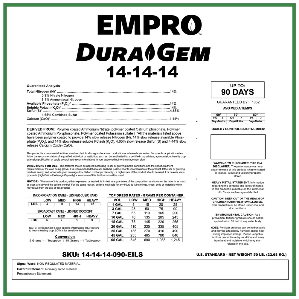 Empro Duragem 14-14-14 Fertilizer - Ewing