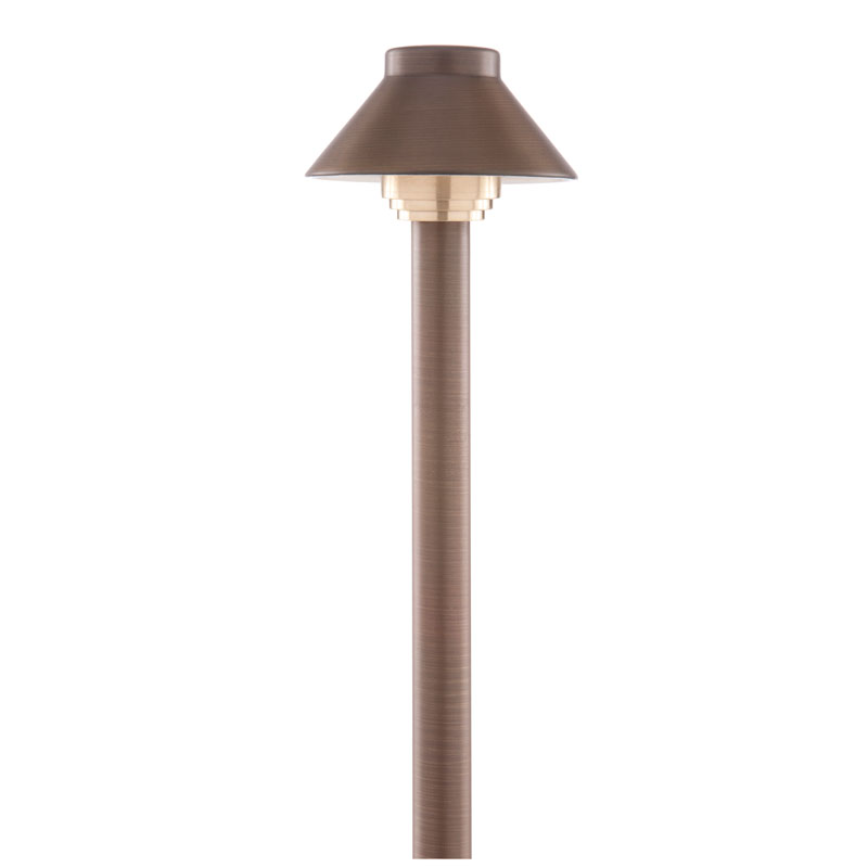 PTH040-AB Traditional Hat Path Light - Antique Brass - Ewing