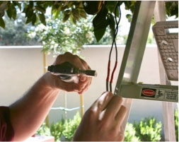 A lighting wire being maintained
